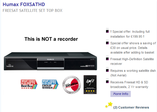 HUMAX SATELLITE RECEIVER BOX 320GB €428 FREE DELIVERY SPAIN PORTUGAL CYPRUS